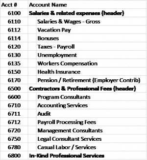 Chart of Accounts-Expenses | Nonprofit Accounting Basics